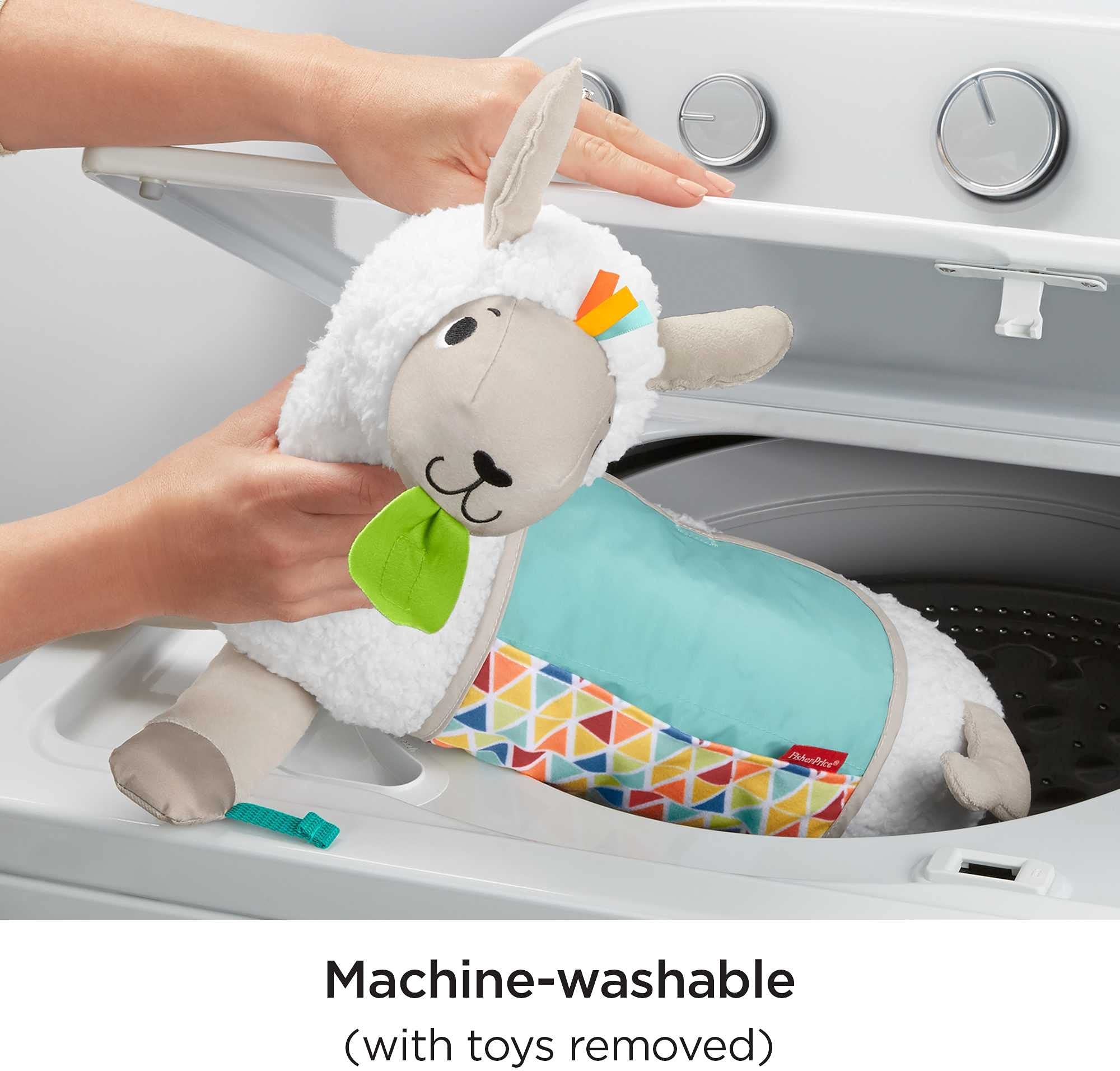 Fisher-Price Baby Toy Grow-with-Me Tummy Time Llama Wedge Support with Mirror, Teether & Rattle, Developmental Play for Newborns Ages 0+ Months