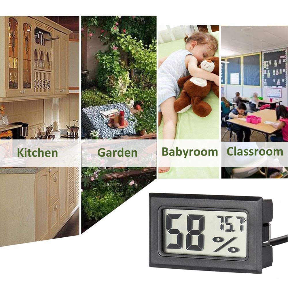 AUTIDEFY Mini Digital Electronic Temperature Humidity Meters Gauge Indoor Thermometer Hygrometer LCD Display Fahrenheit (Humidity with Probe)