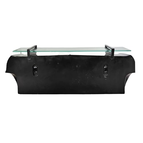 Chevrolet Nova SS Floating Wall Shelf, Black, 19.3x6.3x6.9 inches, Tempered Glass, Battery Powered LED Headlights, Chevy Enthusiast Gift, Gifts Idea, Car Lover's Decor, Nova Collector