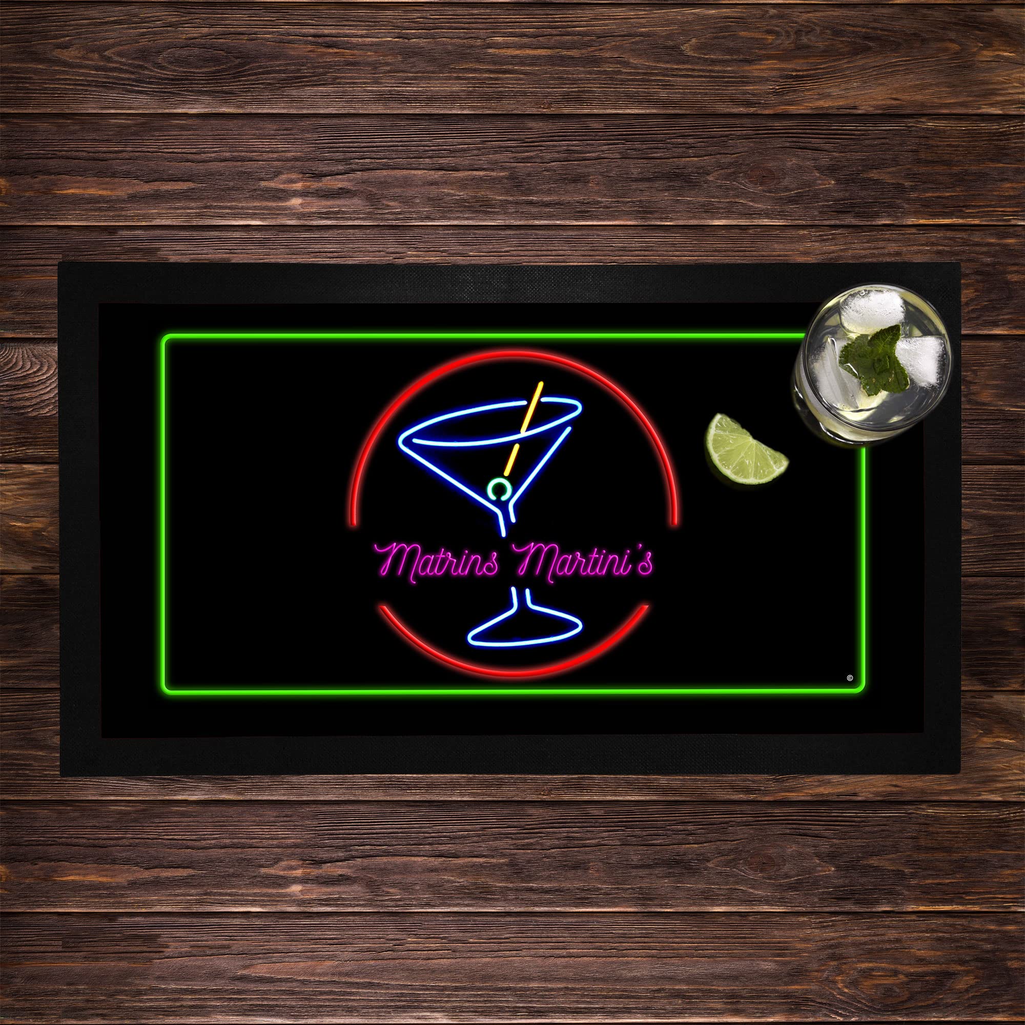 Bar Runner Your Name Cocktail Bar Drip Spill Mat Personalized Bar Gifts