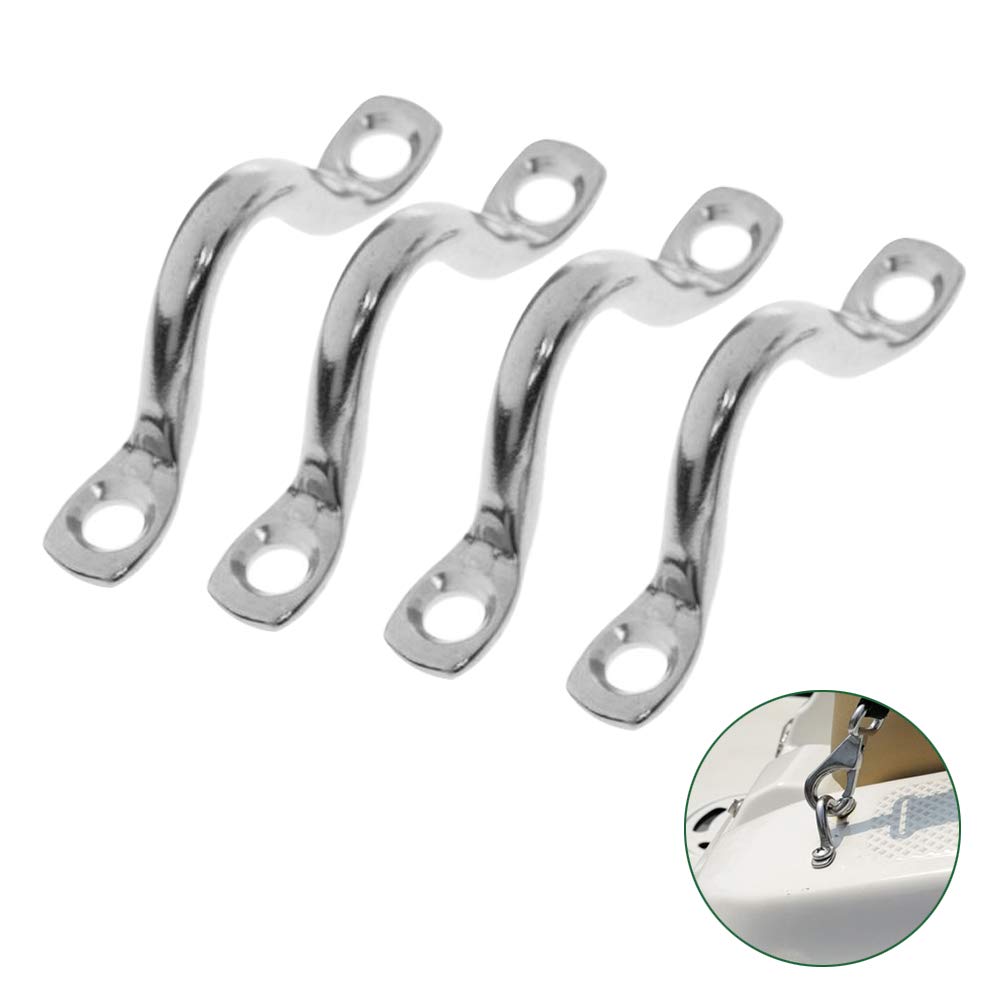 AUTIDEFY Stainless Steel 3/4-Inch Pad Eye Straps for Bimini Boat Top with 20 Pcs Screws, 10 Pack