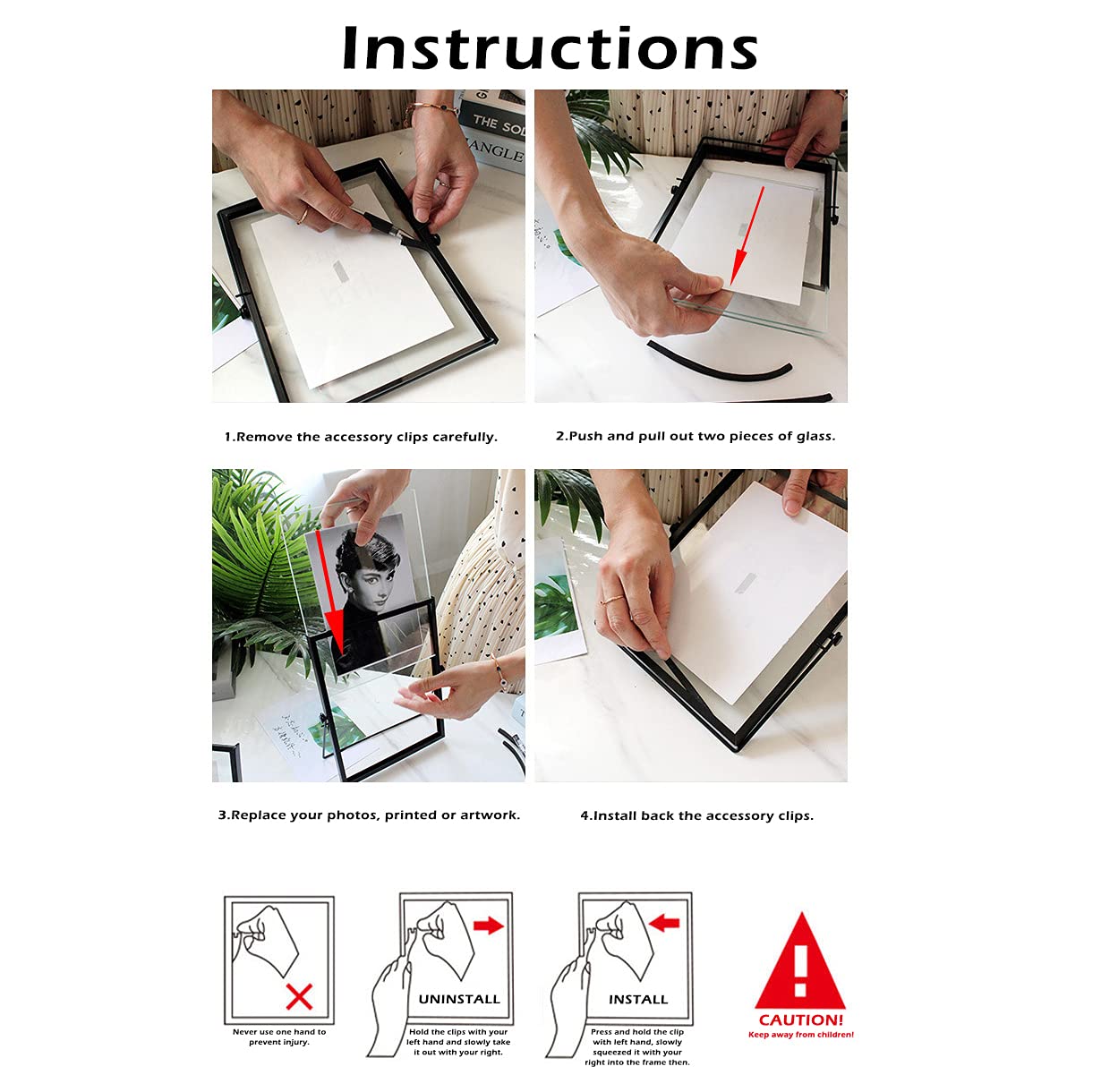 Calculs in Loving Memory Rose Gold Picture Frame 8x10 for Wedding Sign Display Holder- Memorial Metal Glass Floating Photo Frames Menu Holder for Party Table Decoration