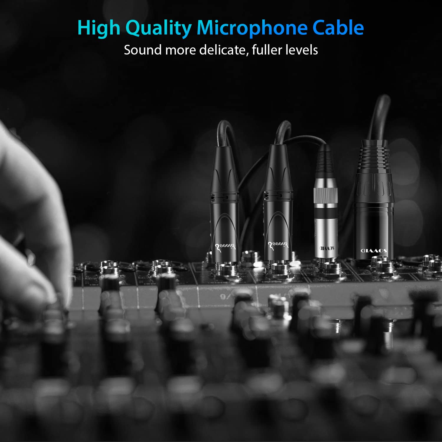 Sovvid 10FT XLR Cable Male to Female Microphone Cable Cord Wire Balanced 3 PIN Mic Cables Cord Compatible with Microphone Studio Harmonizer Mixing Boards Speaker Radio Station or More Black