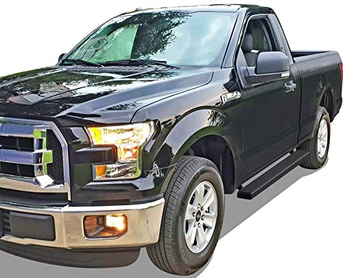 APS Running Boards (Side Bars Side Steps Step Bars) Compatible with Ford F150 2015-2024 Regular Cab & F-250 F-350 Super Duty 2017-2024 (Black Powder Coated 4 inches)