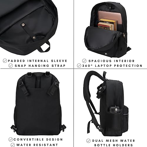 Fenrici Adaptive Backpack and Lunch Box Bundle (Black)