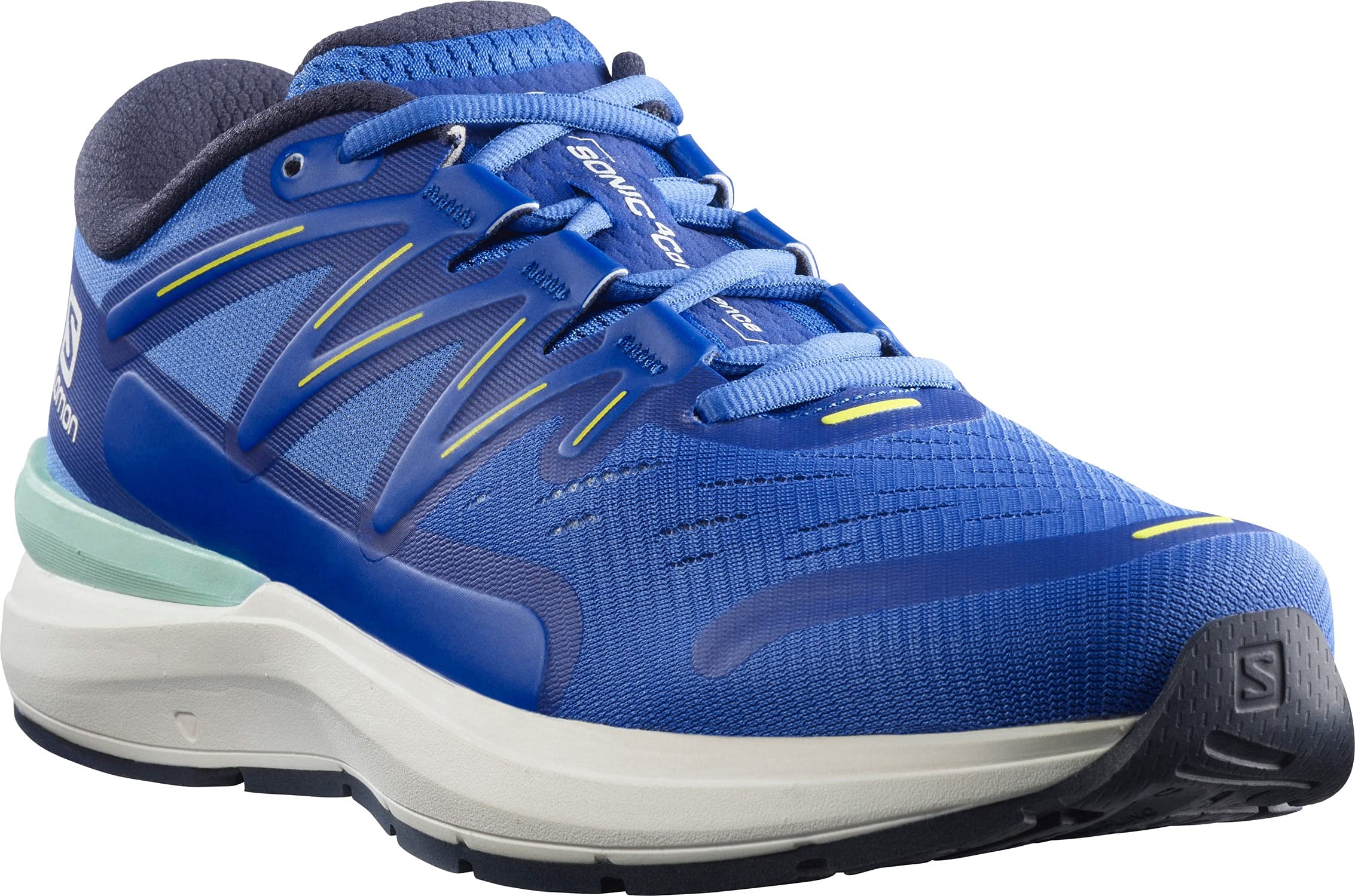 Salomon Sonic 4 Confidence Running Shoes for Men, Palace Blue/White/Evening Primrose, 10.5