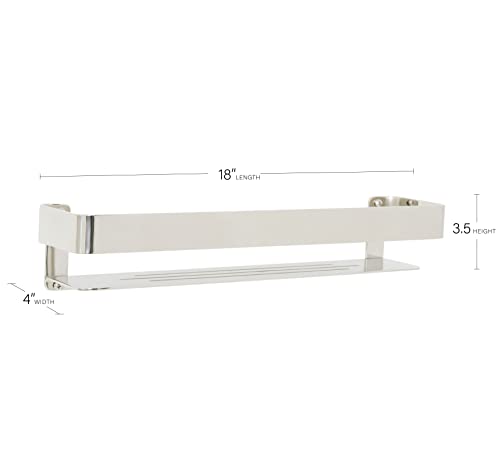 Seachrome Rectangular Shower Shelf with Rail in a Polished Finish (700-7005-PS)