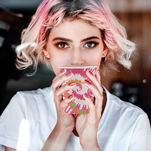 Clawsoff [300 Pack 8 oz Disposable Paper Cups, Hot/Cold Beverage Paper Drinking Cups, Paper Coffee Cups, Tie-dye Paper Hot Coffee Cups for Party, Picnic, Travel, and Events.