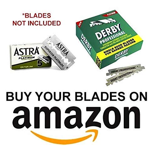 Black & Red Barber Razor, Razor for men, Professional Changeable Half Blade Straight Edge Razor by" Premium Blades"