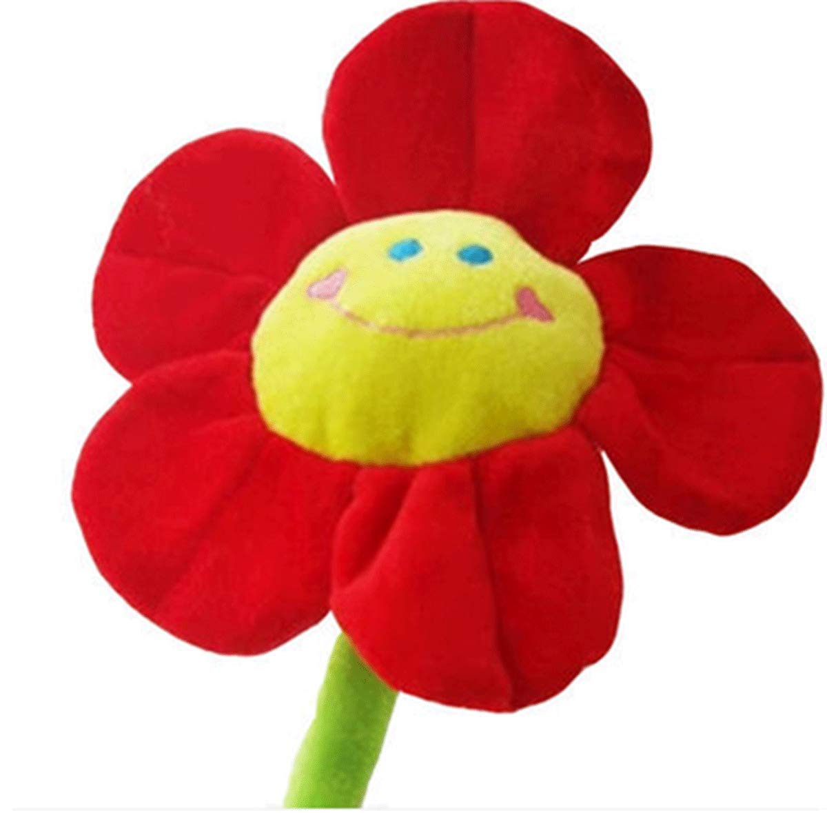 Life on Left 26" Super Cute Sun Flower, Plush Daisy Flowers with Bendable Stems Big Smile Face Flower Creative Stuffed Plush Toy (65cm) (red Sunflower)