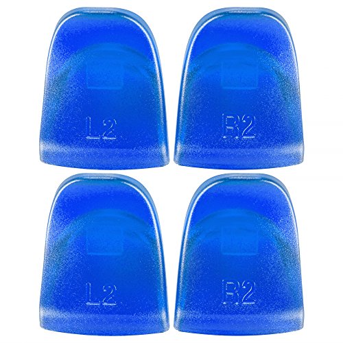 eXtremeRate Clear Blue 2 Pairs L2 R2 Buttons Extention Trigger for PS4 Controller, Game Improvement Adjusters Extenders for PS4 Controller JDM-030