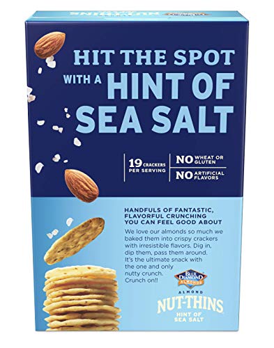 Blue Diamond Almonds Nut-Thins Gluten Free Cracker Crisps, Hint Of Sea Salt, Family Size, Sea Salt, 7.7 oz