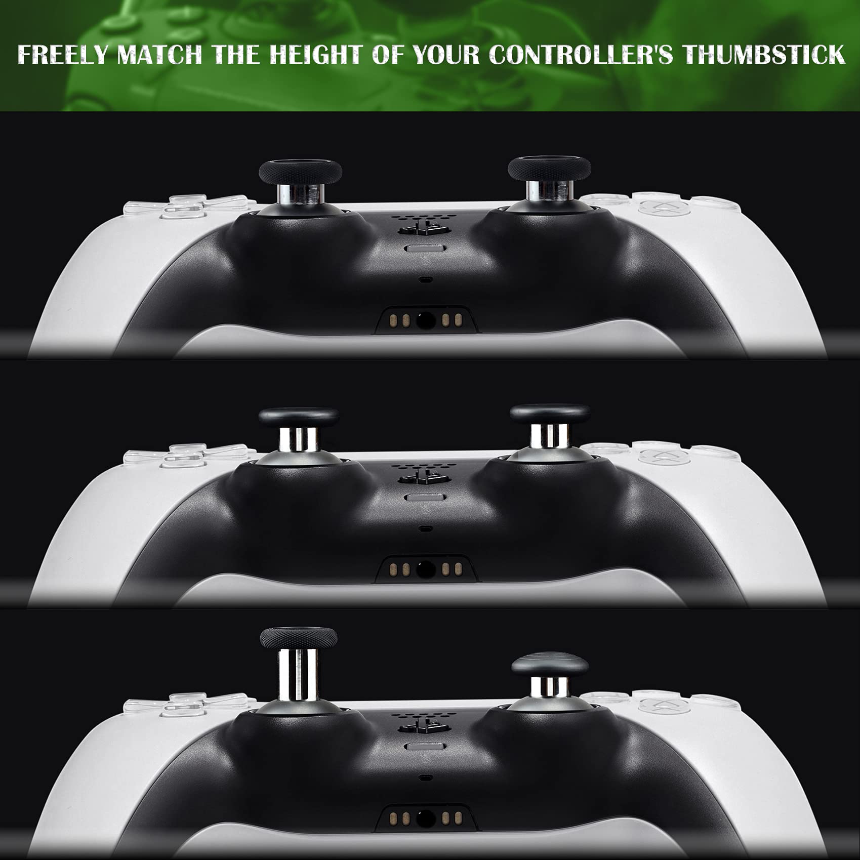 AQIDAP Replacment Parts Kits for PS5 Controllers,Magnetic Thumbsticks Buttons Dpads, Aluminium Thumbstick Joystick Adustable Height, Replacement Parts for Playstation 5, (31 in 1)