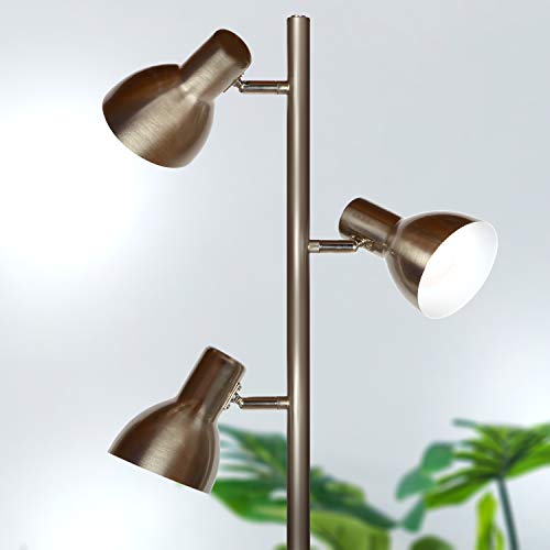 Brightech Ethan Floor Lamp, Dimmable Standing Lamp for Bedroom Reading, Great Living Room Décor, Modern LED Lamp for Living Rooms, Tall Tree Lamp for Offices - Nickel