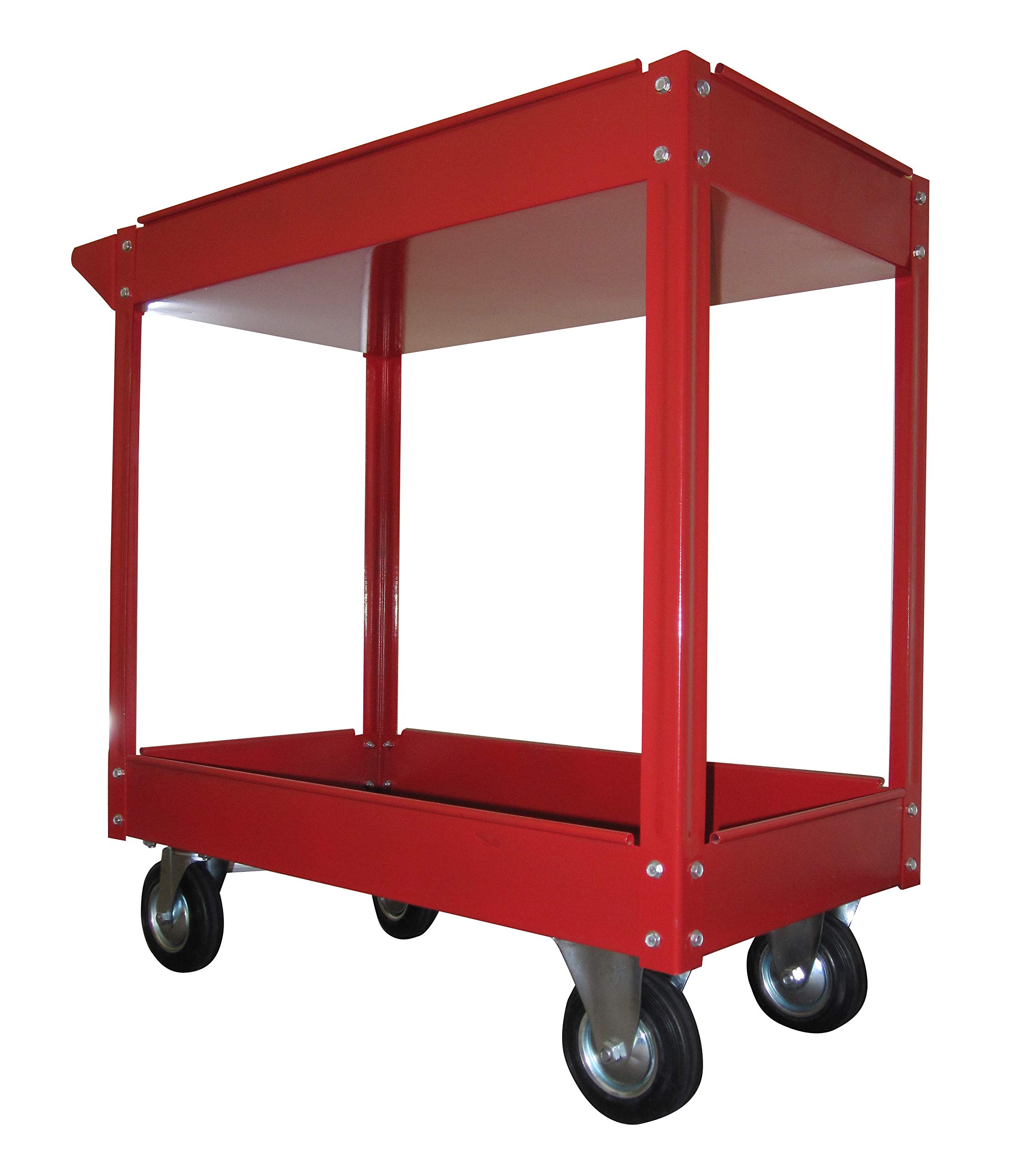 Olympia Tools 600-pound 2 Shelf 85-184, Red Steel Cart, 600LB
