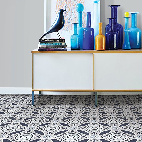 FloorPops FP2484 Sienna Peel & Stick Floor Tiles, Grey