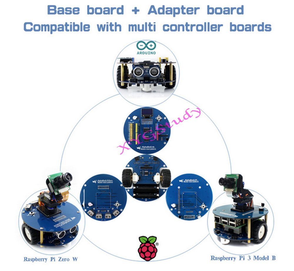 AlphaBot2 Robot Building Robotic Starter Kit for Raspberry Pi 3 Model B with Camera IR Remote Controller @XYGStudy