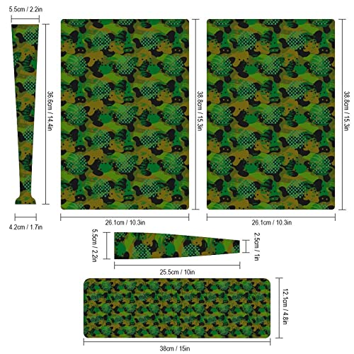 Camouflage Spots and Leaves Full Protective Skin Cover Design Wrap Decal Sticker Compatible with PS5 Digital Edition Console and Controller