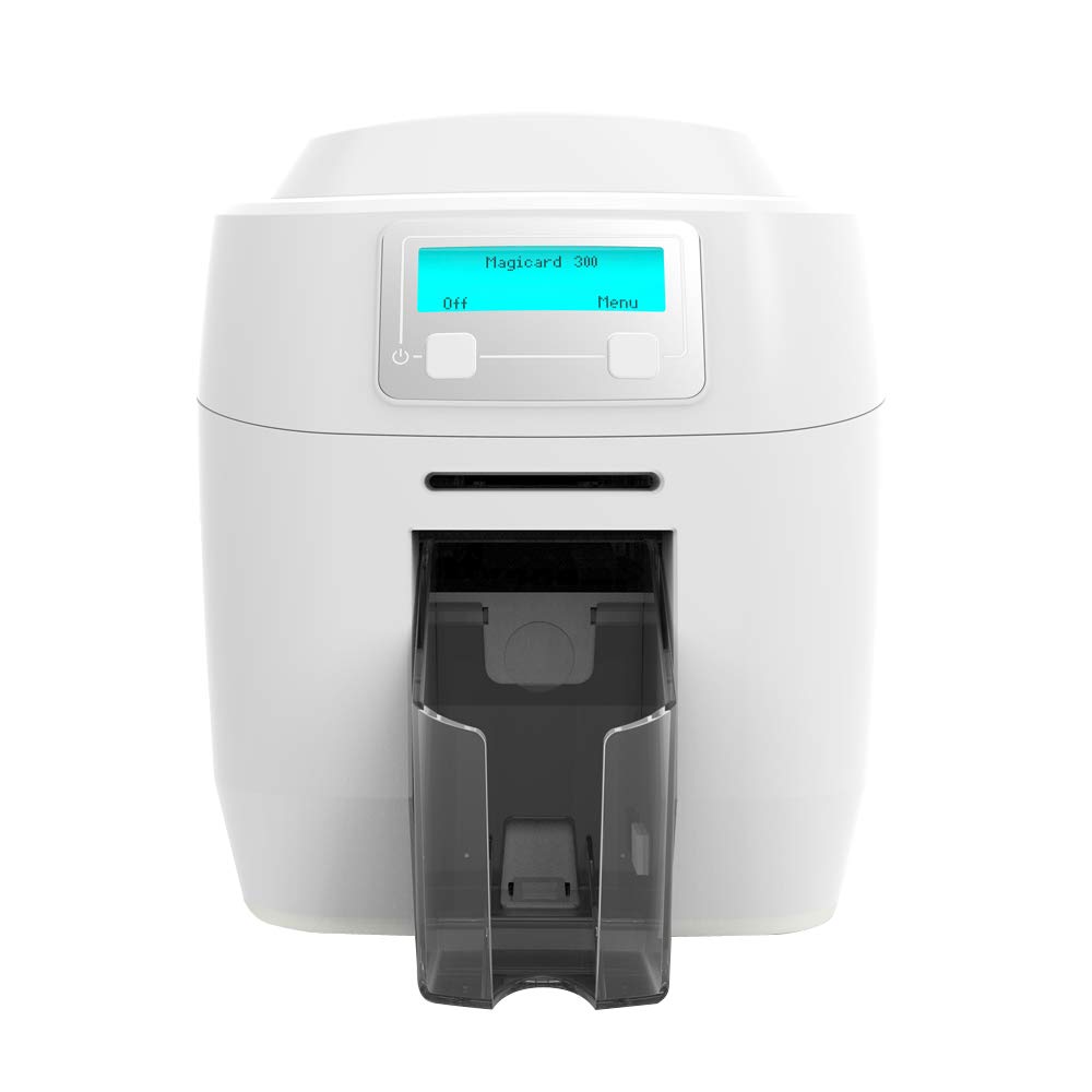 AlphaCard Magicard 300 ID Card Printer System w/ 300 Print YMCKO Ribbon, 300 Premium PVC Cards ID Suite Software (PC) (Single Sided, PVC Cards w/Mag Strip)