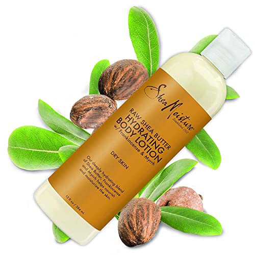 SheaMoisture Body Lotion 2-Pack β Raw Shea Butter Hydrating Moisturizer w/Frankincense and Myrrh, Gifts for Women, 13 Oz Ea