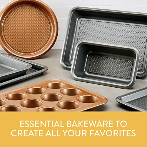 Ayesha Curry Nonstick Bakeware, Nonstick Cookie Sheet / Baking Sheet - 11 Inch x 17 Inch, Copper Brown