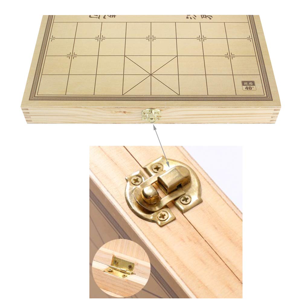 Luoyer 14 Inch Wooden Foldable Chinese Chess Xiangqi Travel Game Set with Wooden Chess Pieces Traditional Tabletop Strategy and Skill Game for Teens Adults