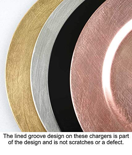 Tiger Chef Round Charger Plates Gold Beaded Dinner Chargers - 13-inch Wedding Charger Plates (48 Pack)