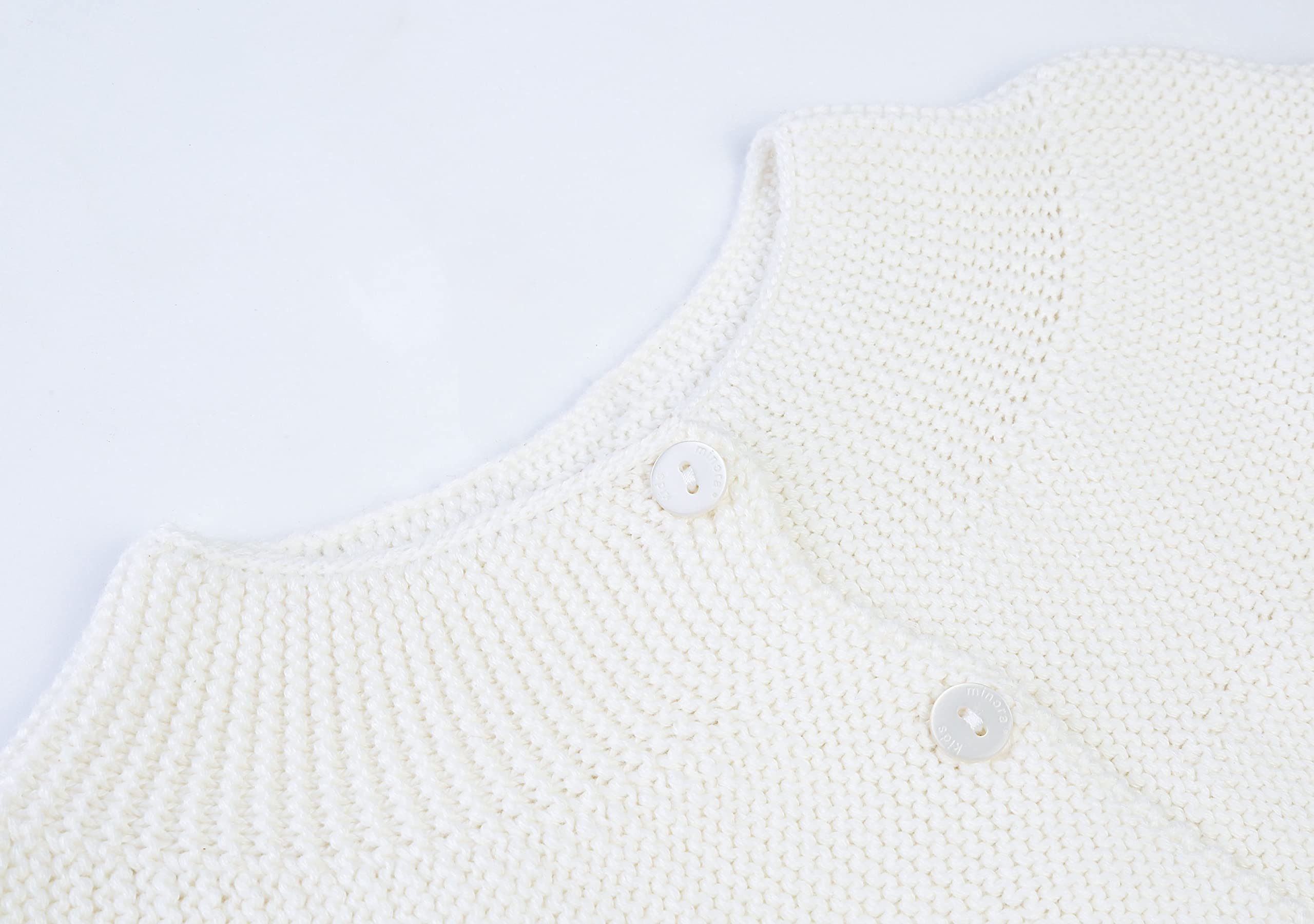 Lilax Baby Girl Knit Sweater Long Sleeve Cardigan (6-9 Months, White)
