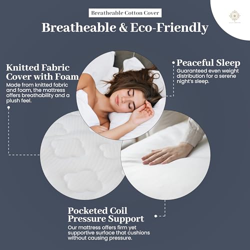 California King Mattress - 12 Inch Cool Memory Foam & Spring Hybrid Mattress with Breathable Cover - Comfort Tight Top - Rolled in a Box - Oliver & Smith