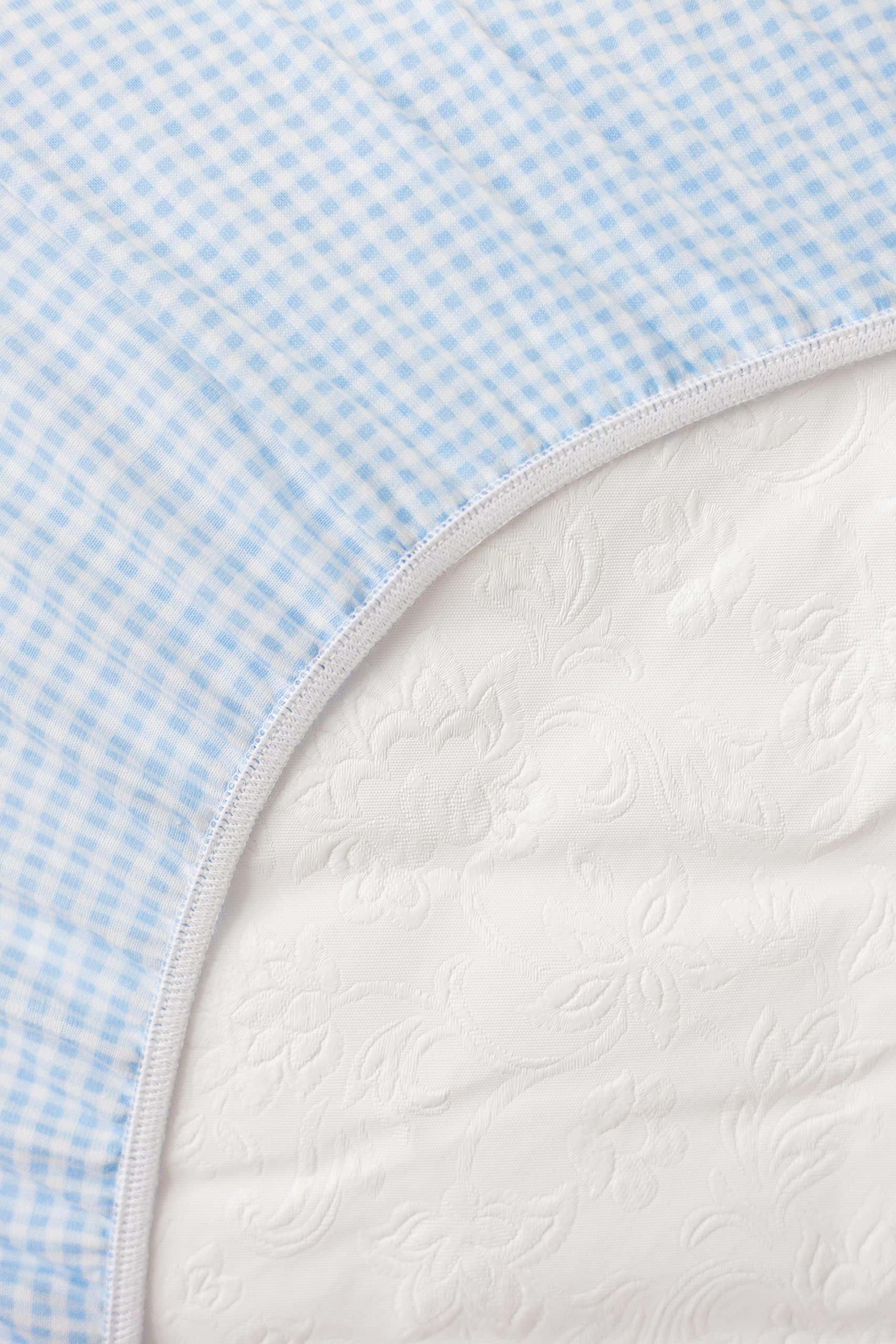 SheetWorld Fitted Square Playard Sheet 37.5 x 37.5 (Fits Joovy) - Sage Gingham Jersey Knit - Made in USA