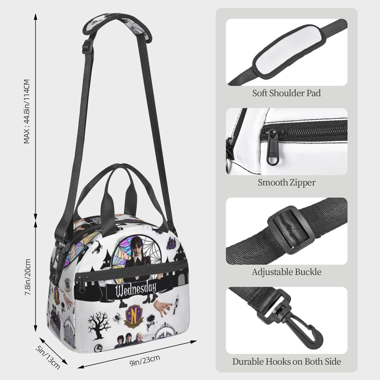 AYKHKYA Comedy Casual Backpack Set Horror Bag Fashionable 3d Printed Backpack Lunch Bag Unisex Office Outdoor - Badges.