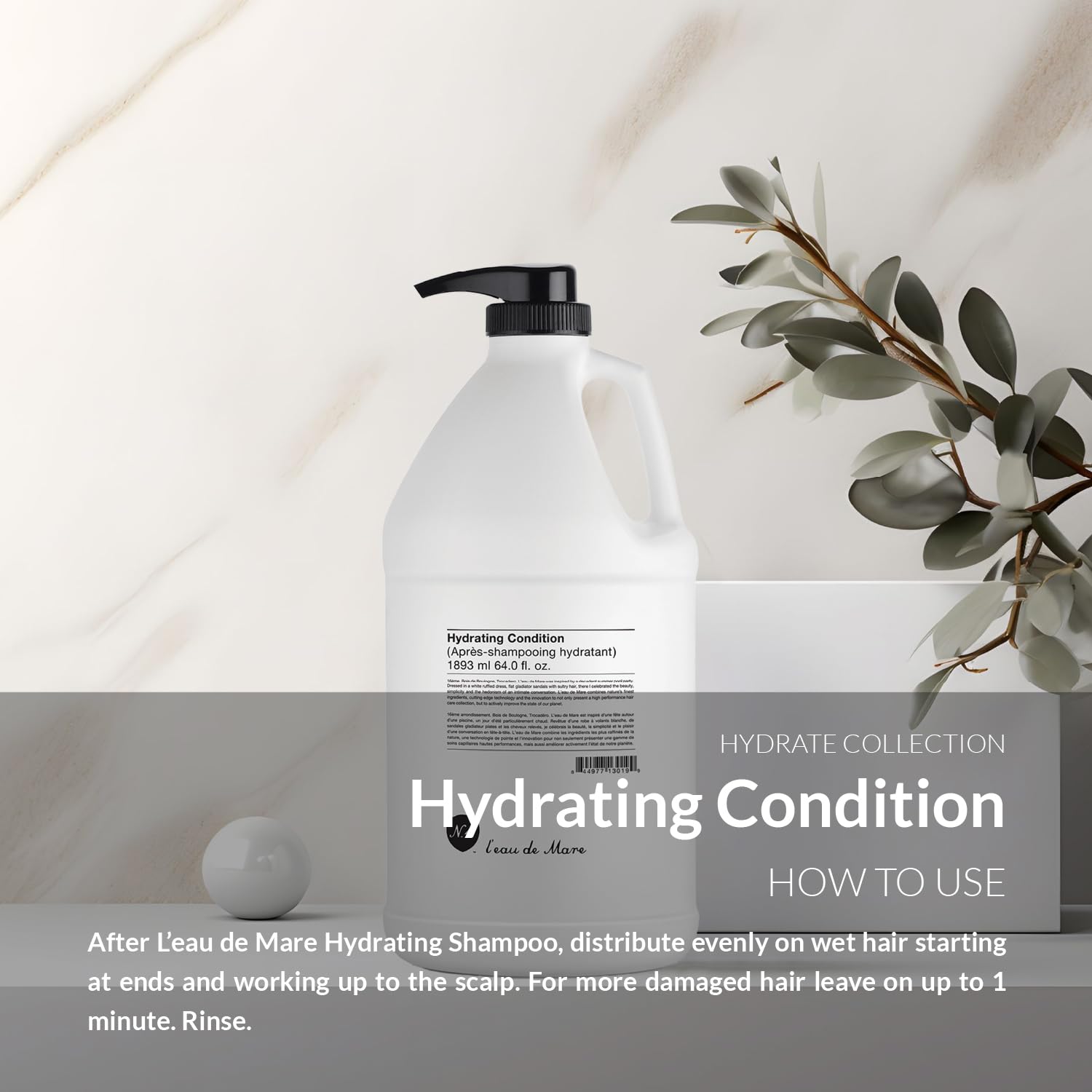 Number 4 L'eau de Mare Hydrating Condition 64 ozHydrating Condition. Deep Hydrating Conditioner. Lightweight, Dentangling, Color Protecting, 64 oz