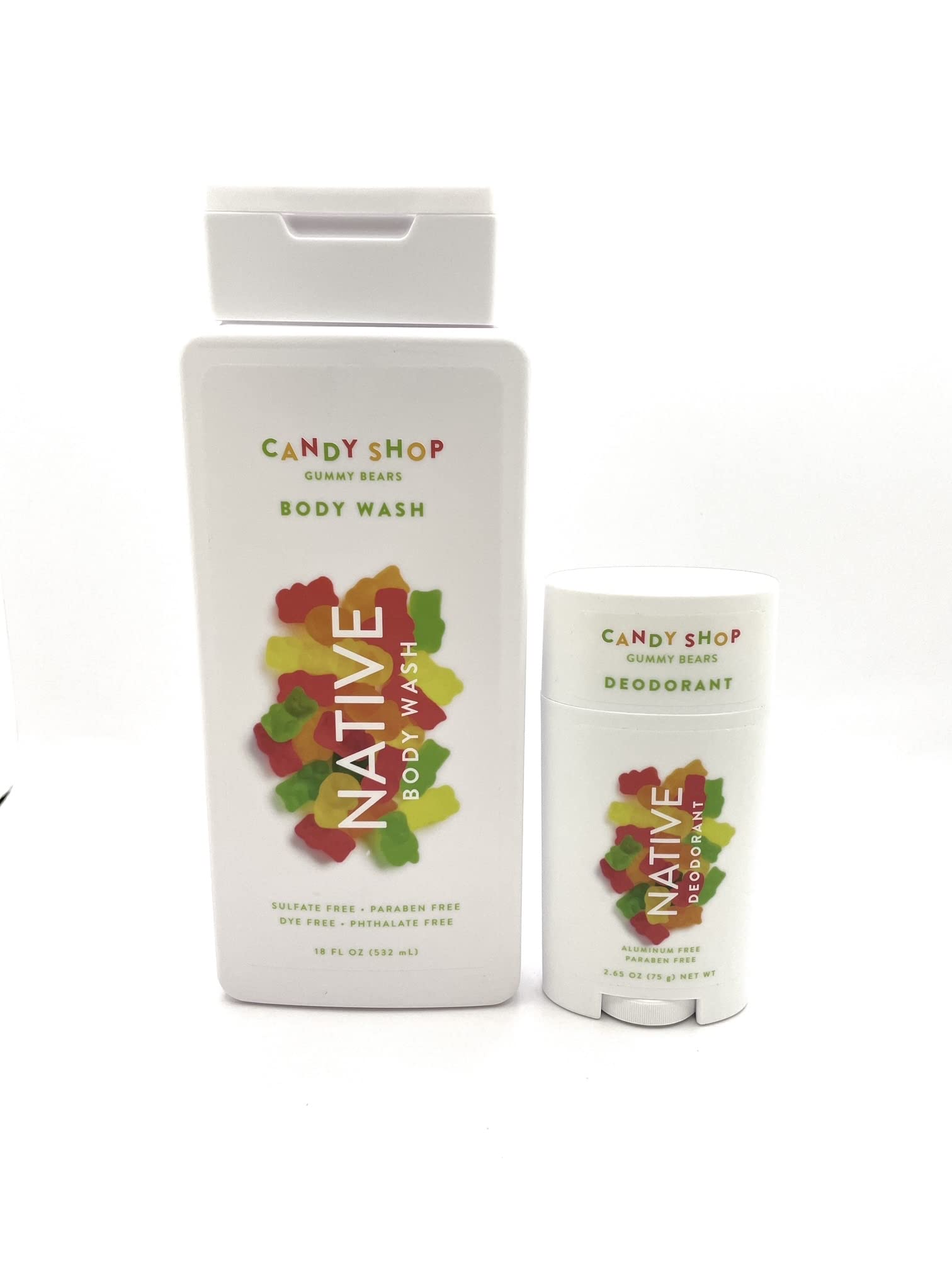 Candy Shop Native Collection Bundle Includes (1) Each : Gummy Bears Body Wash (18 oz) and Gummy Bears Deodorant (2.65 oz)