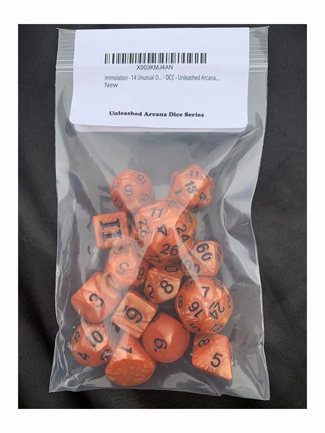 Immolation - 14 Unusual Dice Set Approved for Use with Dungeon Crawl Classics - DCC - Unleashed Arcana…