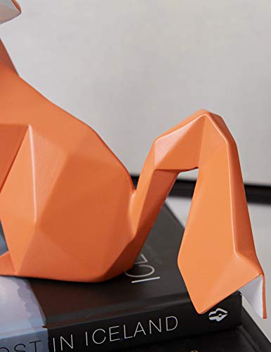 HAUCOZE Fox Figurine Gifts Geometric Sculpture Decor Animal Statue Gifts Polyresin Arts 8.0 inch