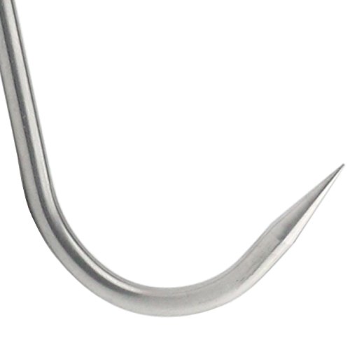 Tinsow 2PCS Meat Hooks for Butchering,T Shaped Boning Hooks with Handle 6 Inch Stainless Steel Butcher Shop Tool Kit (Orange x2)