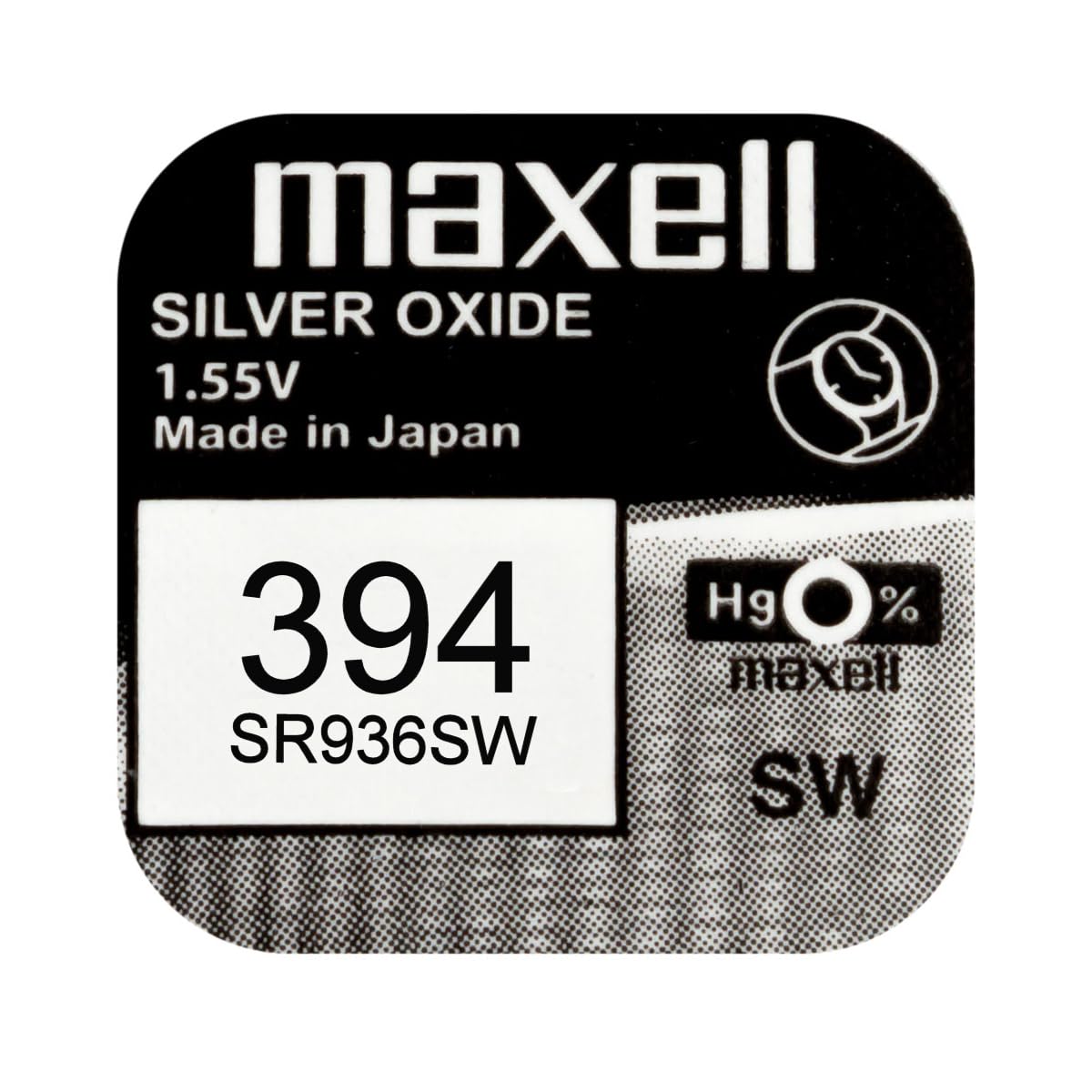 Maxell One (1) X 394 SR936SW SB-A4 Silver Oxide Watch Battery 1.55v Blister Packed