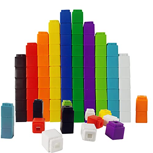 RAINBOW TOYFROG Math Manipulatives Counting Cubes, Educational Number Blocks, Kindergarten Learning Activities Math Cubes, Set of 100 Number Blocks Toys for Kids Ages 3 Aboveā¦