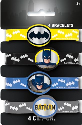 Unique Batman Stretchy Bracelets (Pack of 4) - Ideal for Kids Birthdays & Parties