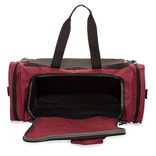 DALIX 21" Blank Sports Duffle Bag Gym Bag Travel Duffel with Adjustable Strap in Maroon