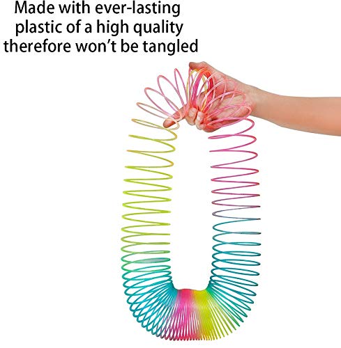Magic Giant Rainbow Coil Toy - Jumbo Classic Multicolor Coil Spring Toy for Boys and Girls Birthday Christmas Party(4.2 x 4.2 inch)