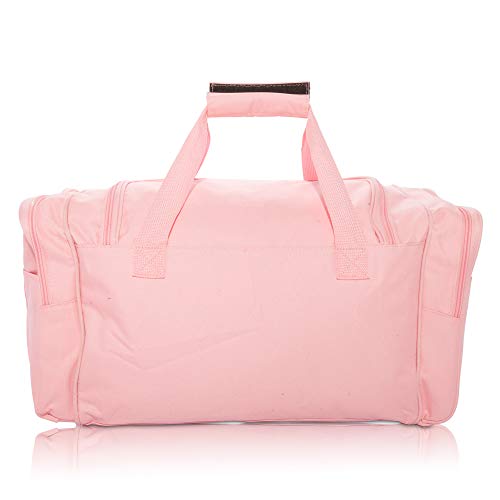 DALIX Signature Travel or Gym Duffle Bag in Pink Large