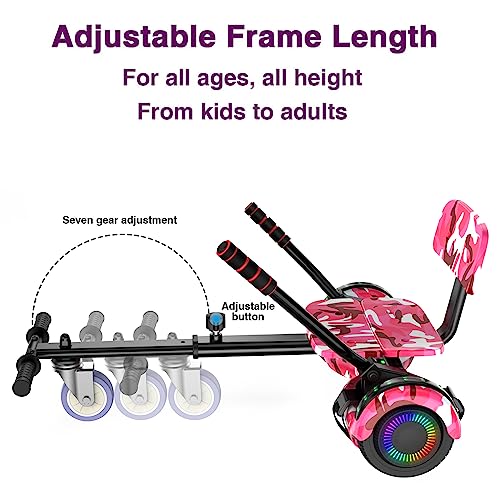 FLYING-ANT Hoverboard with Seat Attachment, 6.5β Self Balancing Scooter with Hoverkart, Hoverboards with Bluetooth and LED Lights, Best Gift for Kids and Teenagers,Shipping from USA