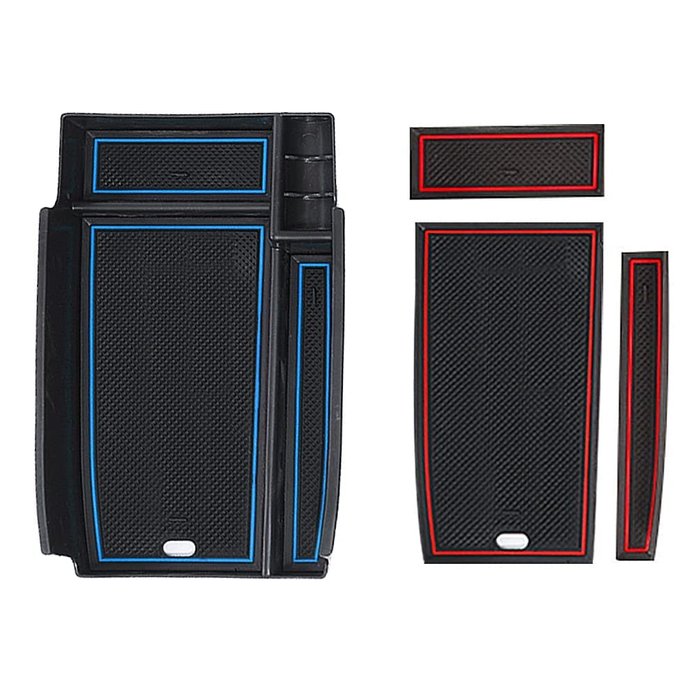 Autorder Custom Fit for Center Console Organizer Ford Bronco Sport 2021 2022 2023/Escape 2020-2023 Accessories Armrest Storage Box Storage Insert Tray with 2 Colors Mats(Not for U725 2-Door)