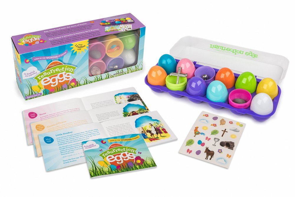 FAMILYLIFE Resurrection Eggs â 12 Piece Easter Eggs Set with Booklet and Religious Figurines Inside â Tells The Story of Easter â Easter Eggs with Toys Inside â Eggs for Easter Egg Hunts
