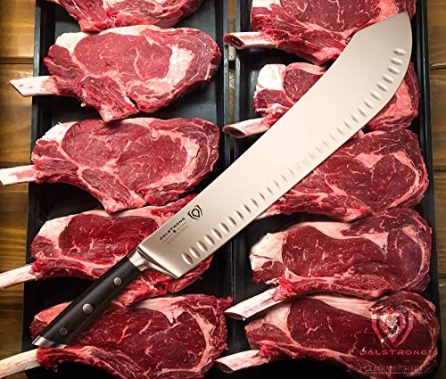 Dalstrong Bull Nose Butcher Knife - 14 inch - Gladiator Series Elite - High Carbon Premium German Steel - Black G10 Handle - Meat BBQ Knife - Sheath Included - NSF Certified