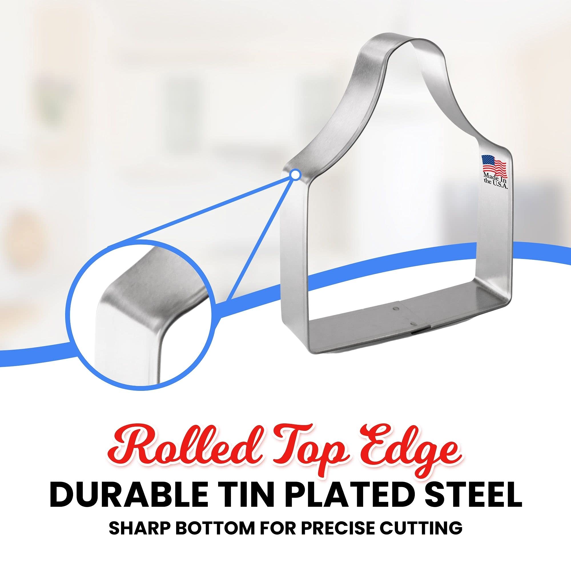 Bread Board Cookie Cutter 4 Inch β Made in the USA β Foose Cookie Cutters Tin Plated Steel β Ear Tag Cookie Mold