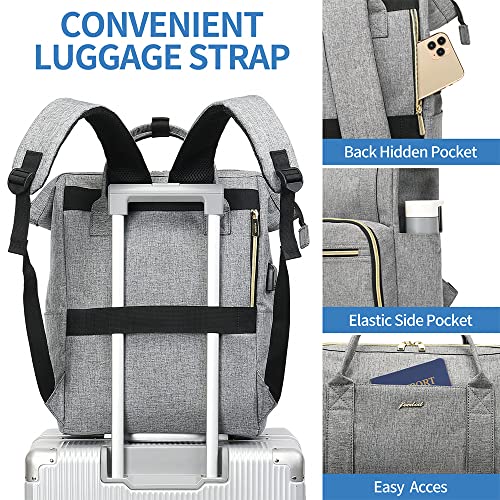 Focdod Laptop Backpack for Women Travel Backpack Nurse Bags for Work 15.6 Inch Computer Daypack Waterproof Backpack with USB Charger for College Teacher Business