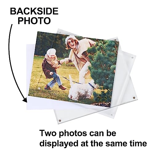 Fixwal Acrylic Frame, Clear Picture Frame 8x10, Set of 3, Magnetic Photo Frame, 10mm Clear Glass Frame, Wedding Table Numbers, Glass Table Top, Frameless Photo Frame