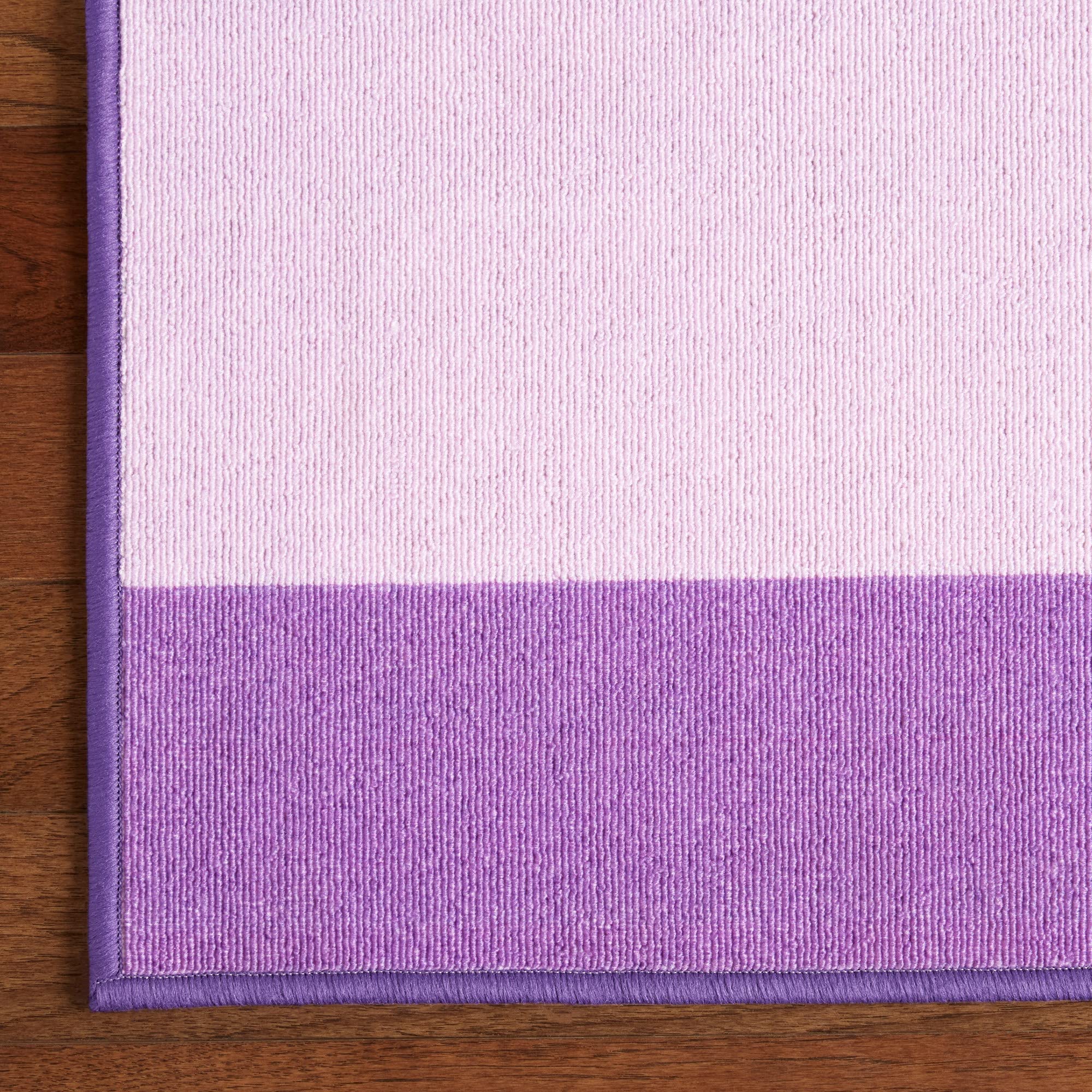 Home Dynamix Everwash Imagine Llama Kids Machine Washable Area Rug, Purple/White, 3'x5'